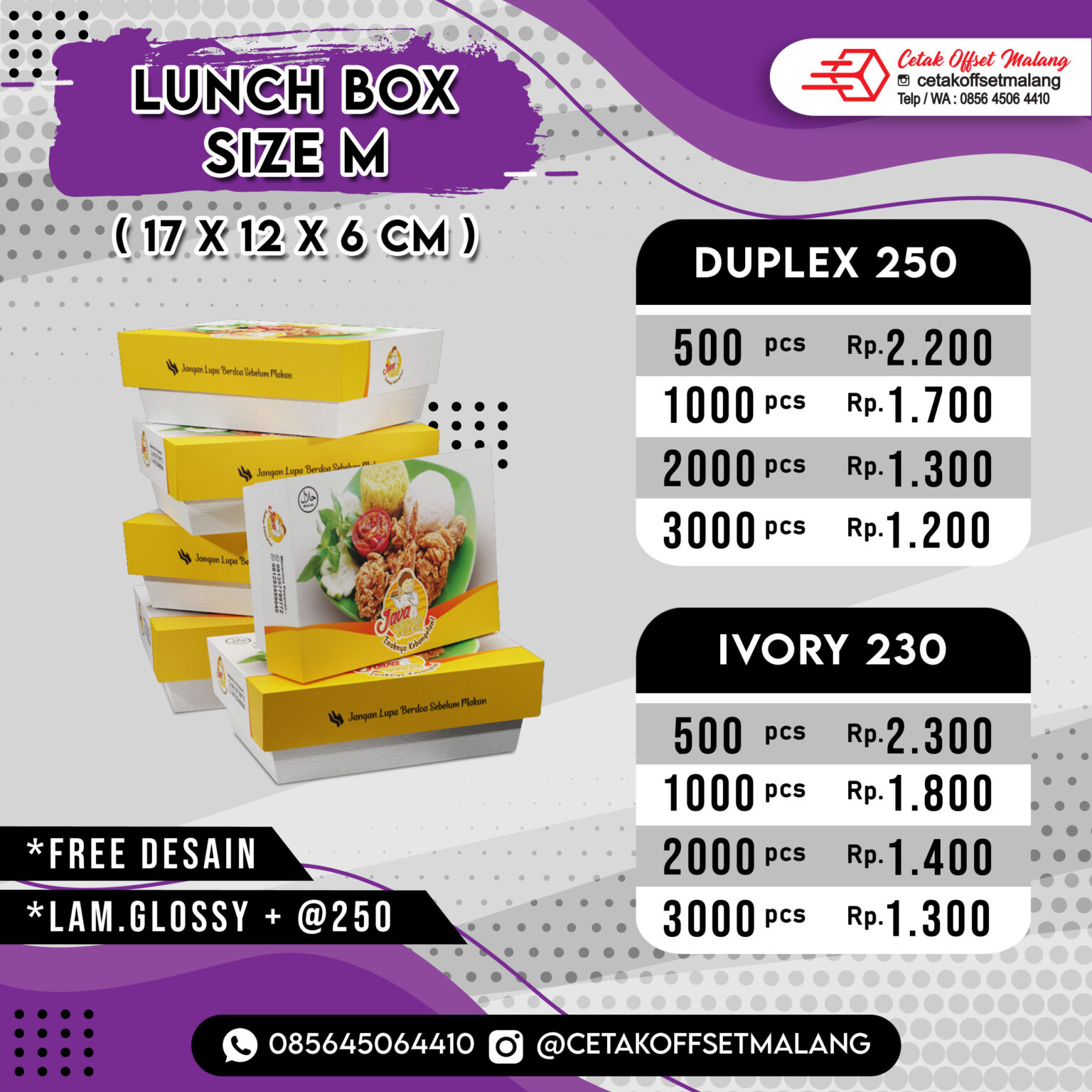 Price List - Cetak Offset Kemasan